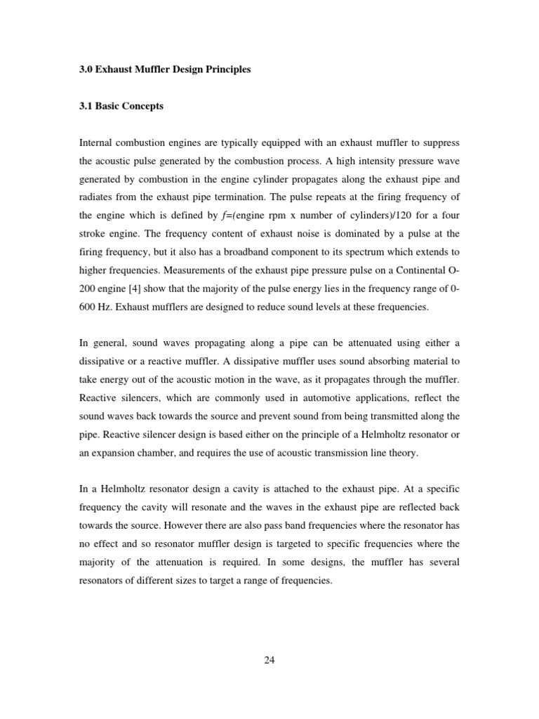 Exhaust Muffler Design Principles | PDF | Internal Combustion Engine ...