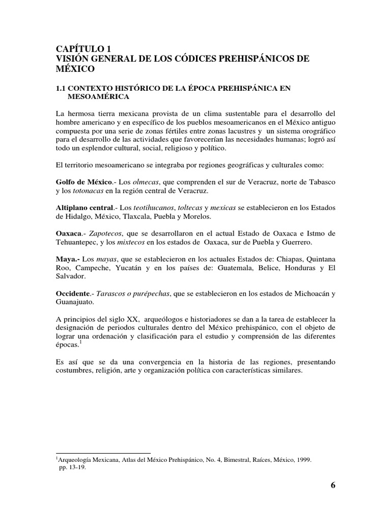 Visión General de Los Codices Prehispánicos | PDF | Mesoamérica | México