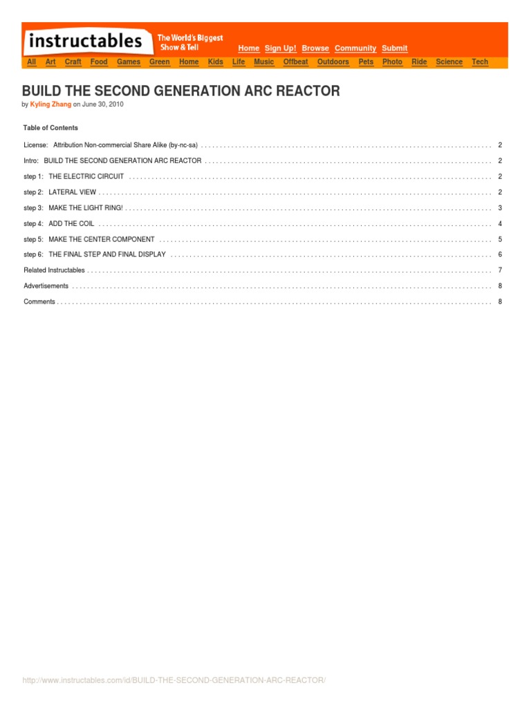 Build The Second Generation Arc Reactor Pdf Pdf Creative Commons