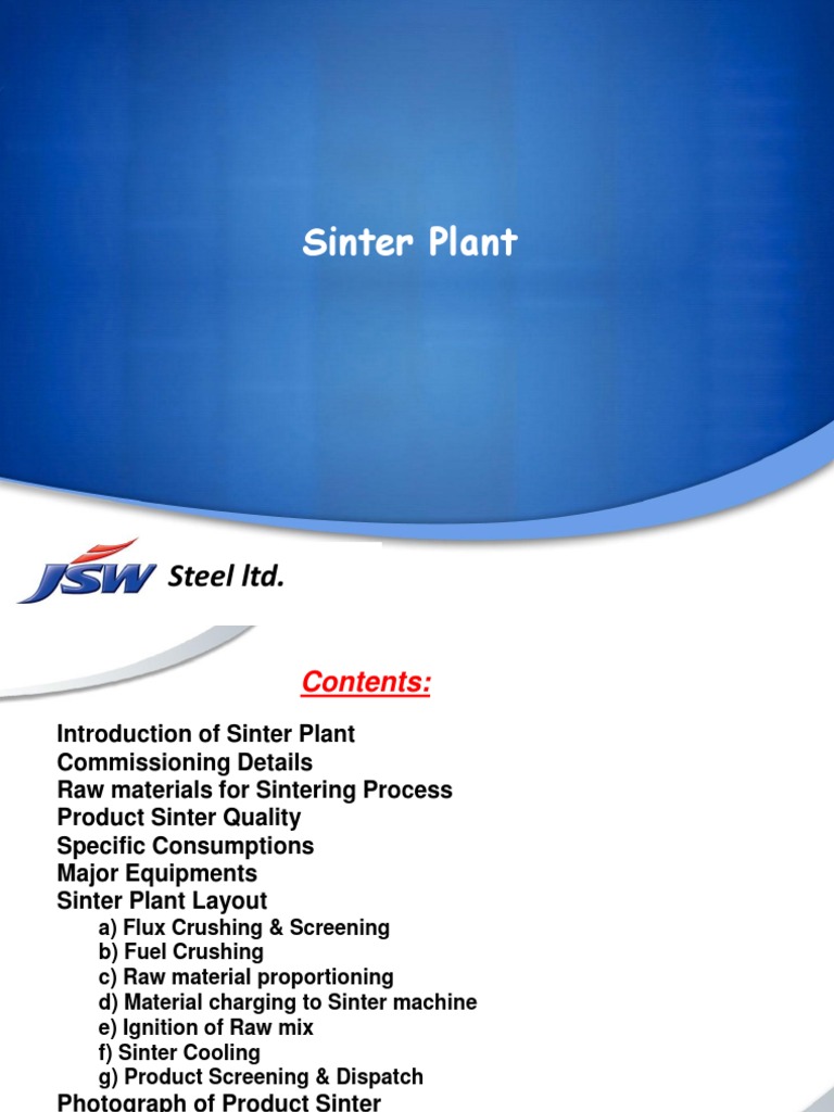 Sinter Plant Process Overview | PDF | Iron Ore | Combustion