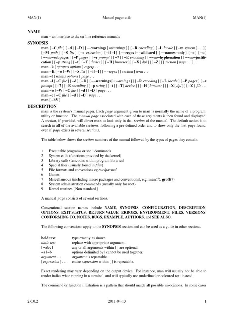 Man Manual Pdf Parameter Computer Programming Command Line Interface 
