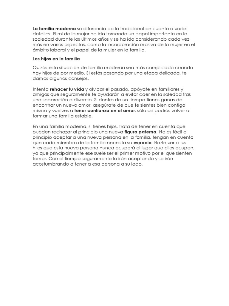 La Familia Moderna (Trabajo Completo) | PDF