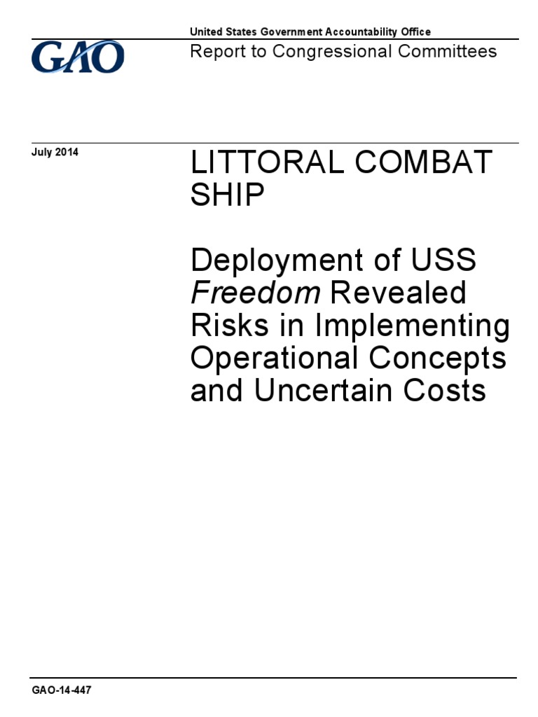 Littoral Combat Ship Deployment of USS Risks in Implementing ...