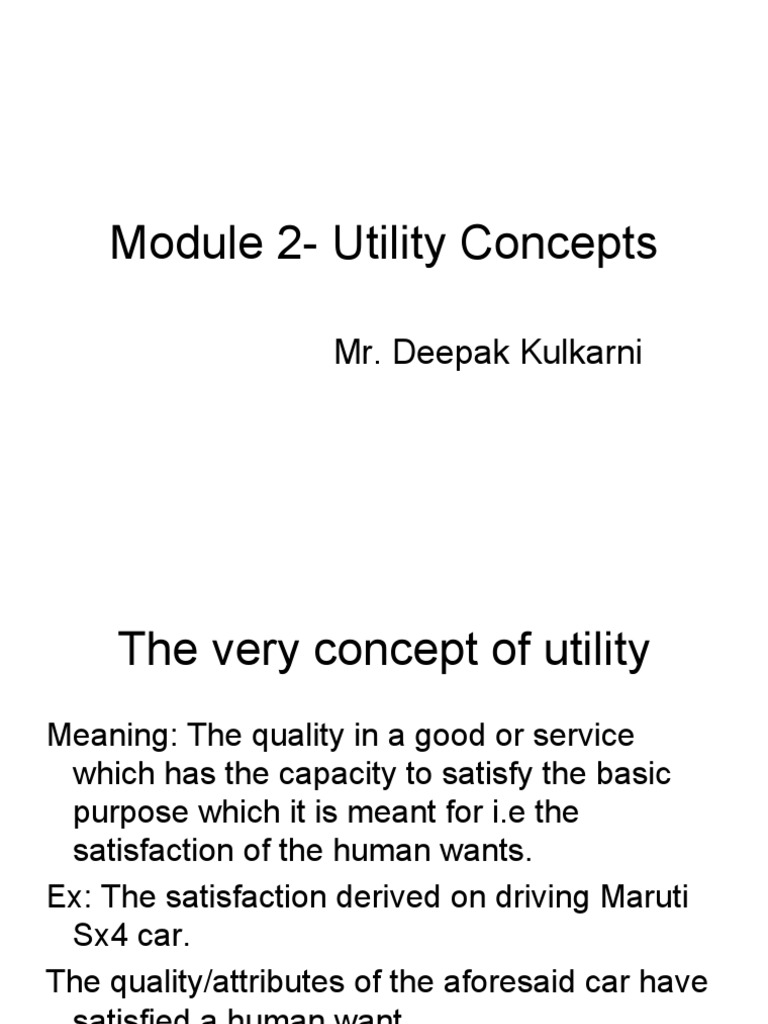 Module 2 - Utility Concepts | PDF | Utility | Economic Equilibrium
