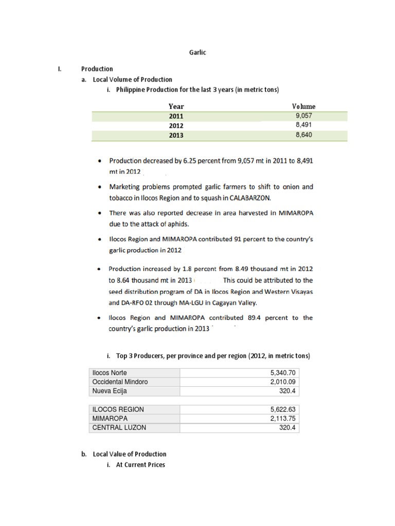Garlic | PDF | Garlic | Philippines
