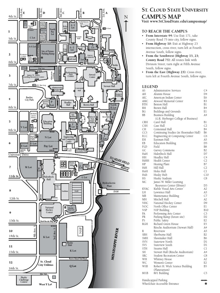 SCSU Campus Map with Parking Lots and Buildings | PDF | Chess Theory ...