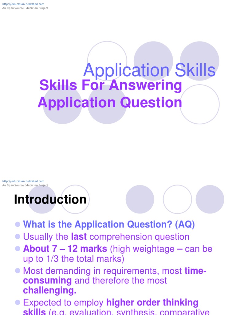 Mastering Application Questions Skills | PDF | Reading Comprehension ...