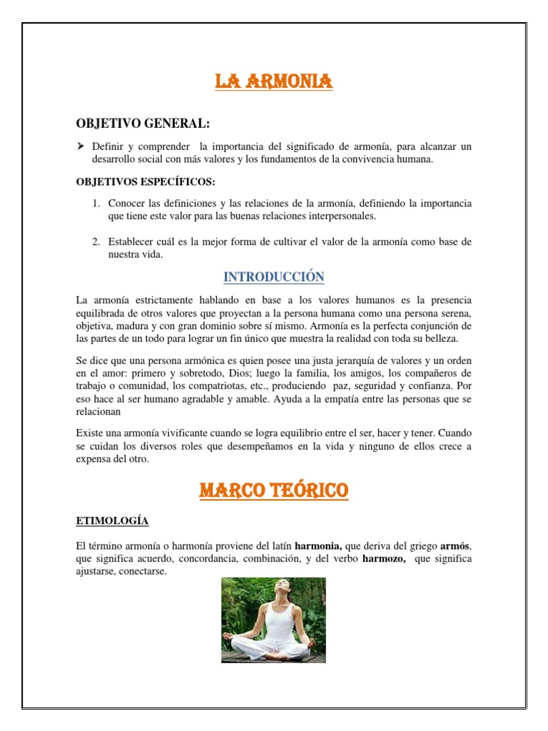 Valor y significado de la armonía | PDF | Armonía | Homo Sapiens