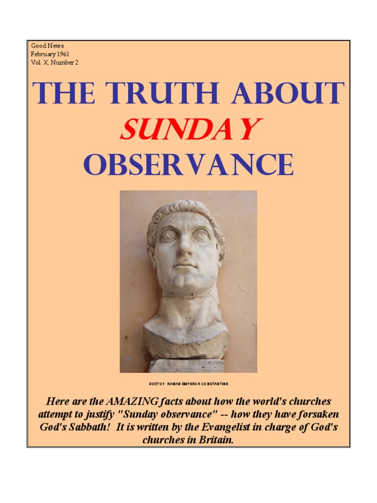 The Truth About SUNDAY Observance | Sabbath In Christianity | Ten ...