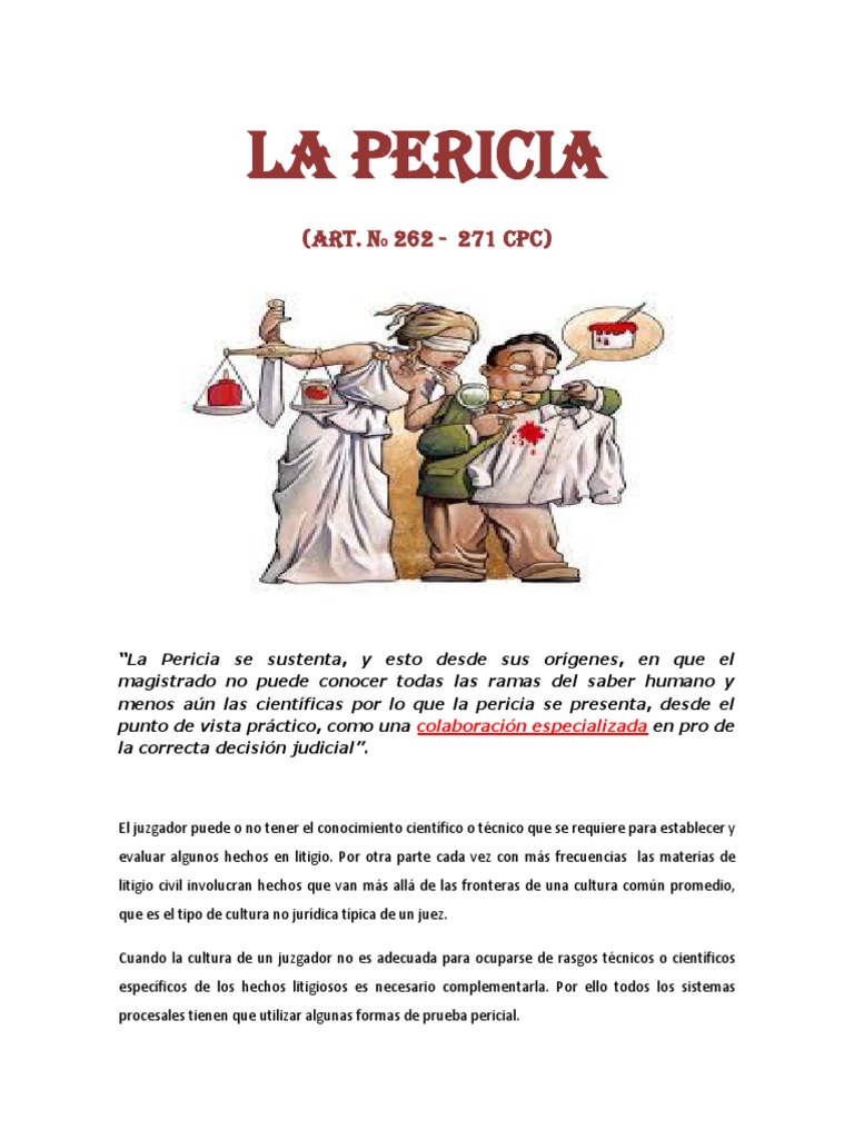 Definición y Función de la Pericia | PDF | Testigo experto | Evidencia ...