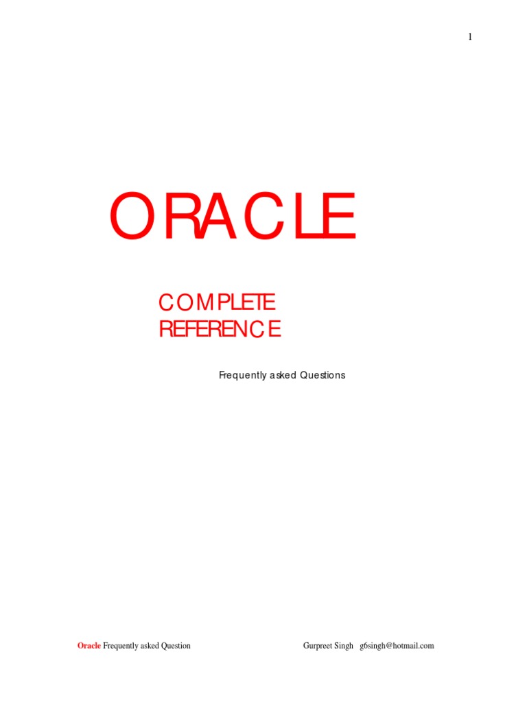 Oracle Frequently Asked Questions | PDF | Pl/Sql | Parameter (Computer Programming)