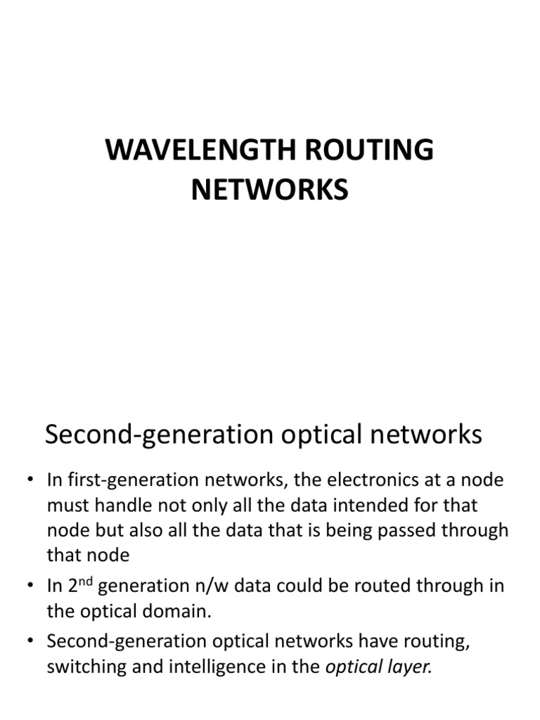6.2 Wavelength Routing Networks | PDF | Wavelength Division ...