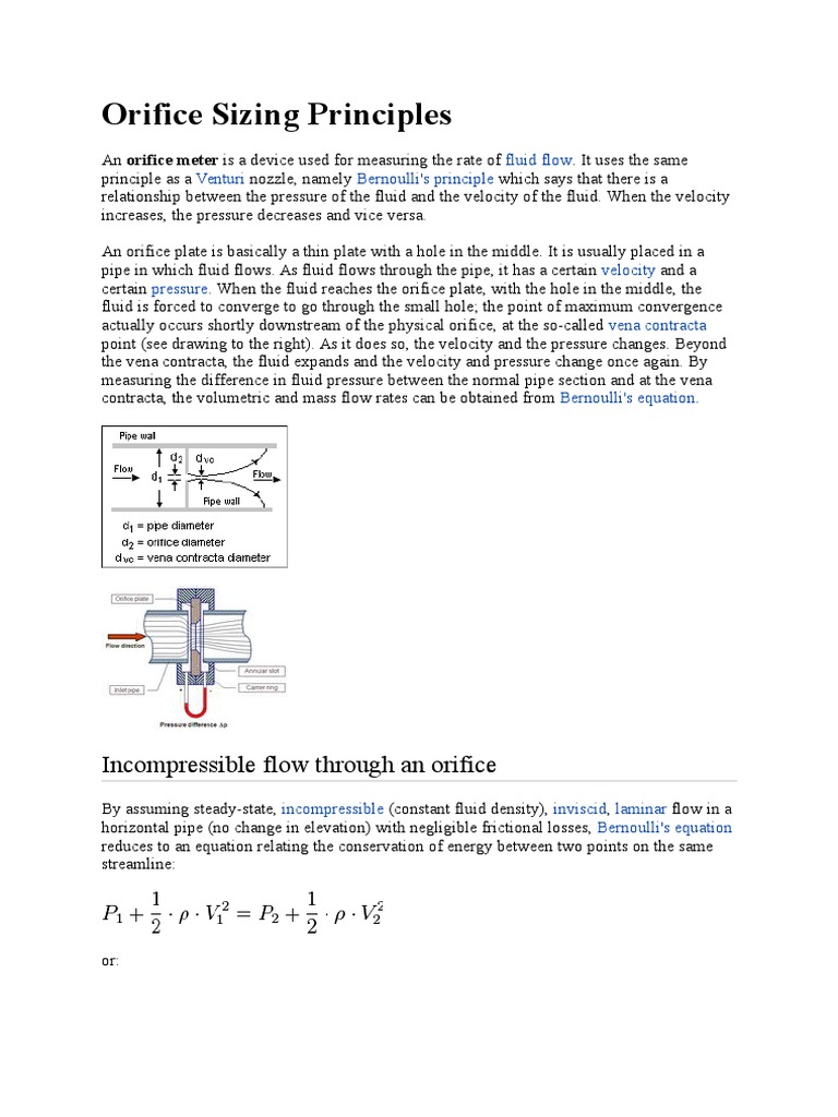 Orifice Sizing Principles | PDF | Liquids | Civil Engineering