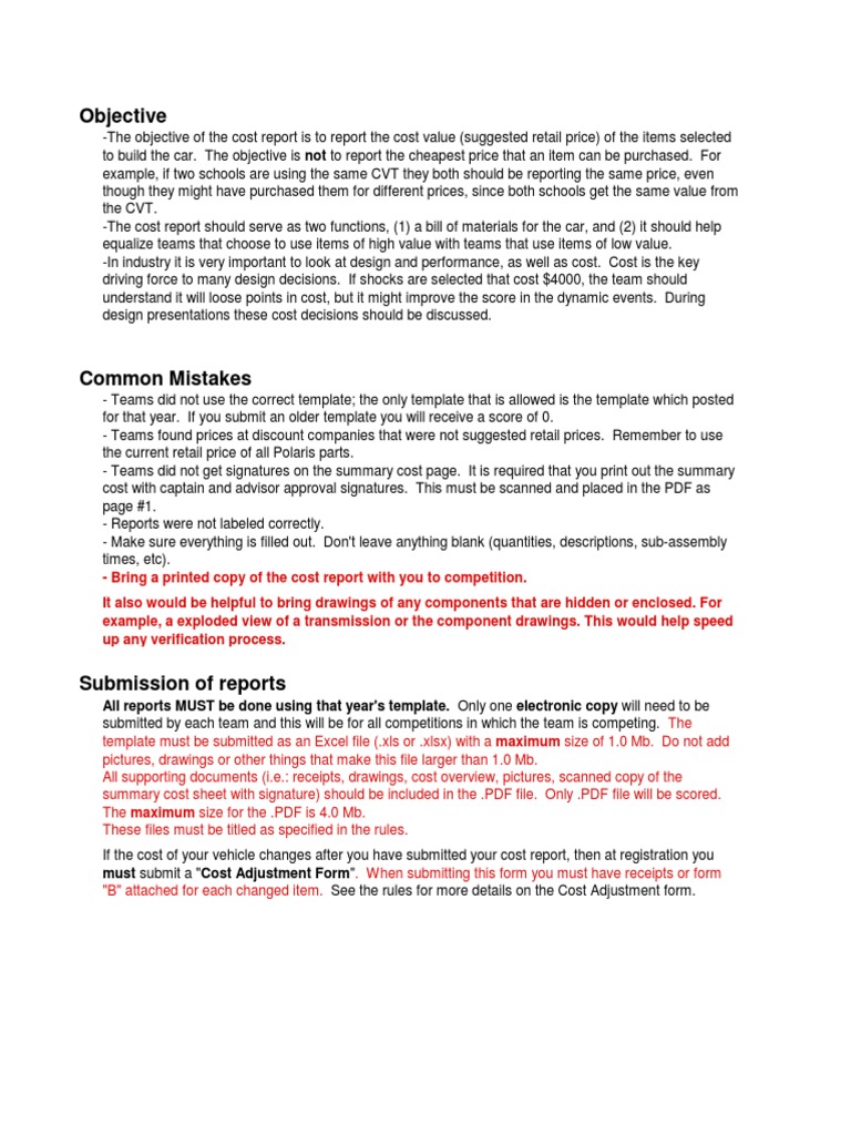 2014 Costreporttemplate | PDF | List Price | Retail