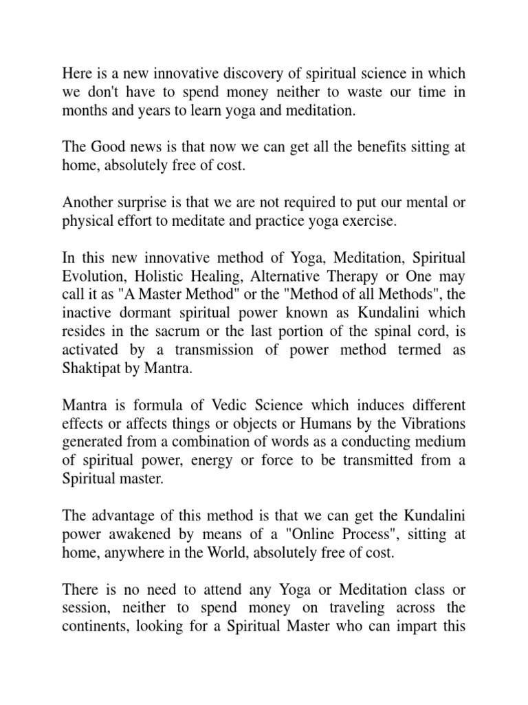 Discovery of Spiritual Science | PDF | Kundalini | Meditation