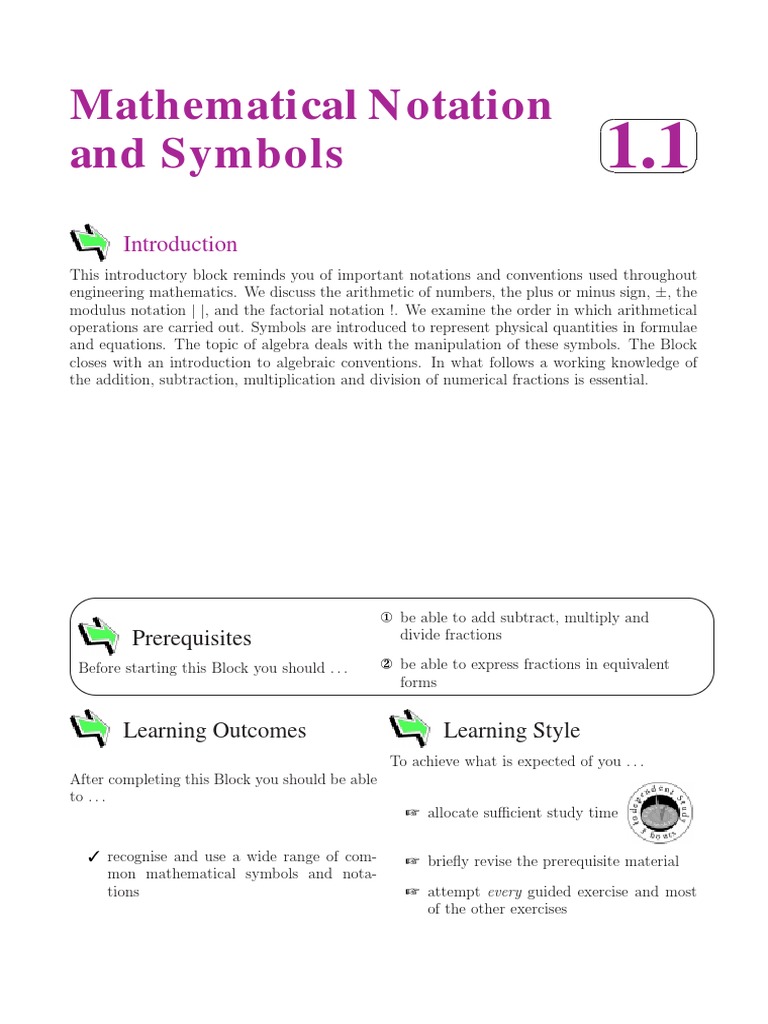 Math Notations... | PDF