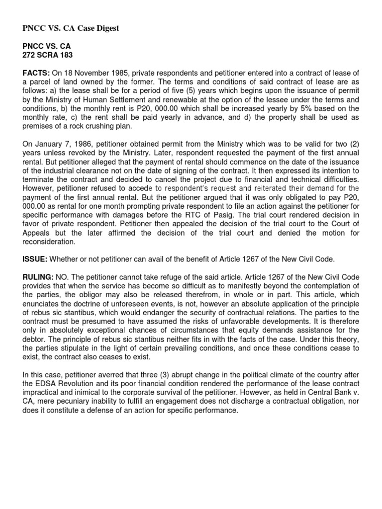 PNCC VS Ca | PDF | Lease | Renting