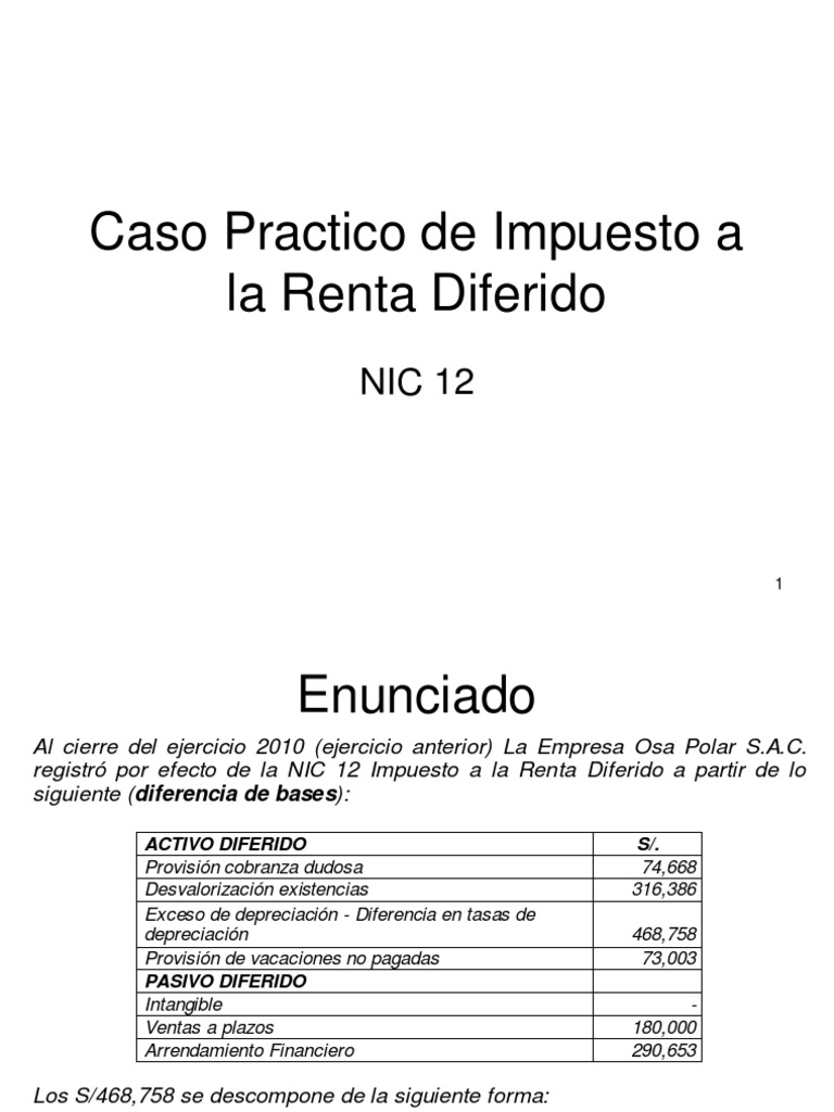 Nic 12 | PDF | Impuesto sobre la renta | Depreciación