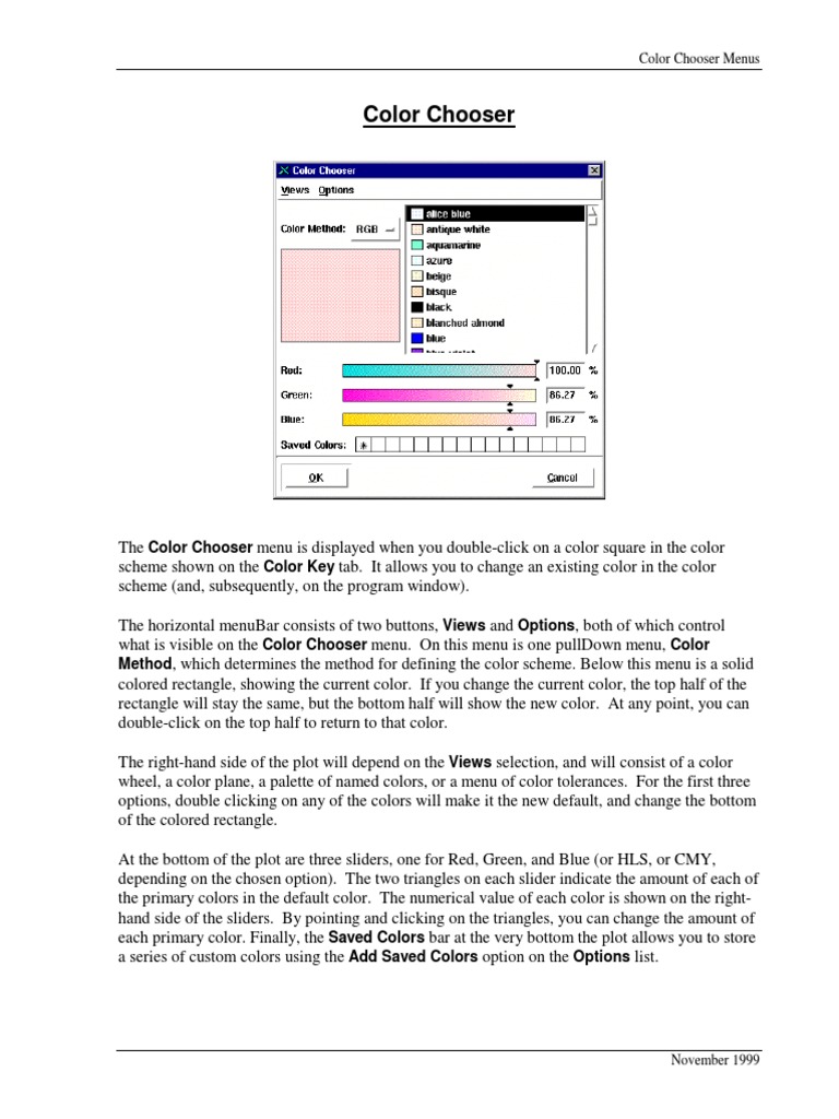 Color Chooser Color Key | PDF | Rgb Color Model | Magenta