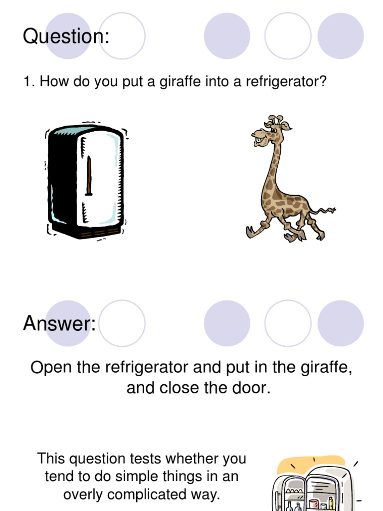 Giraffe and Elephant Riddles Explained | PDF | Language Arts ...