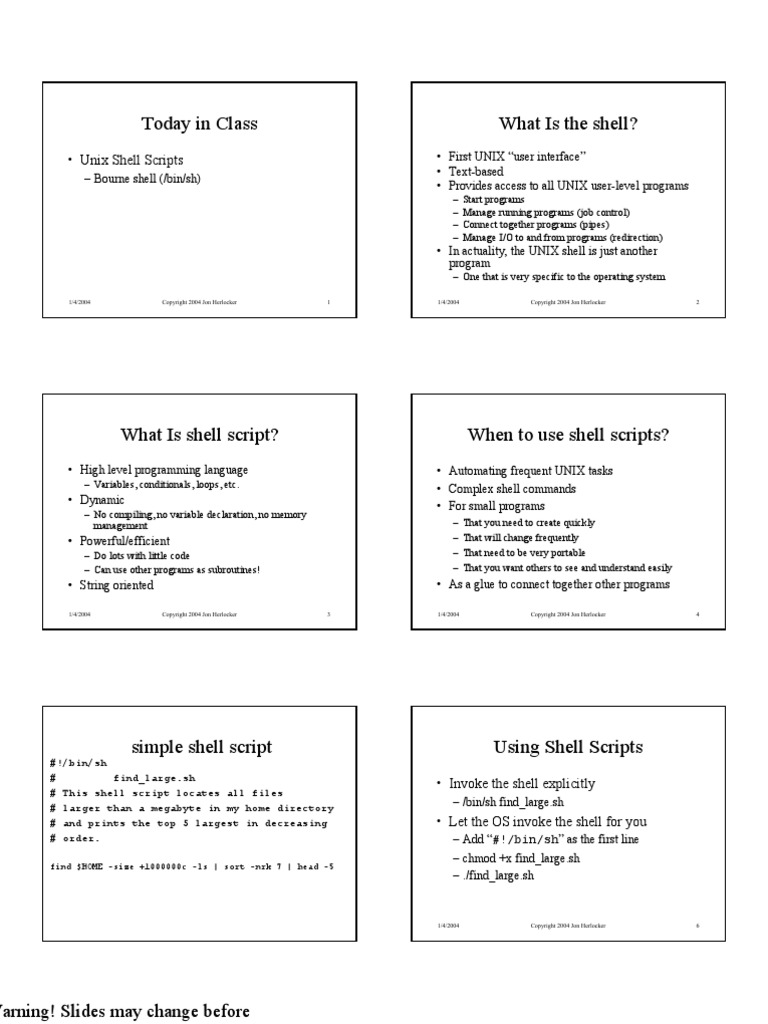 Shell Script Notes Pdf Scripting Language Unix