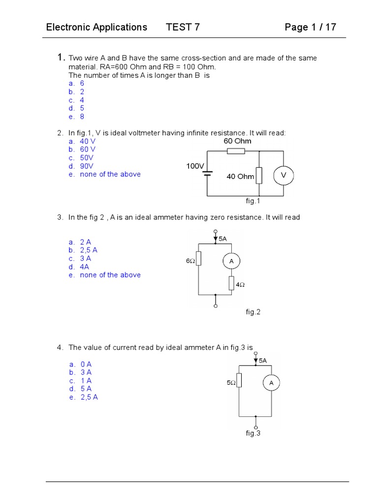 Electronic Applications Practice Test Questions | PDF | Computer ...