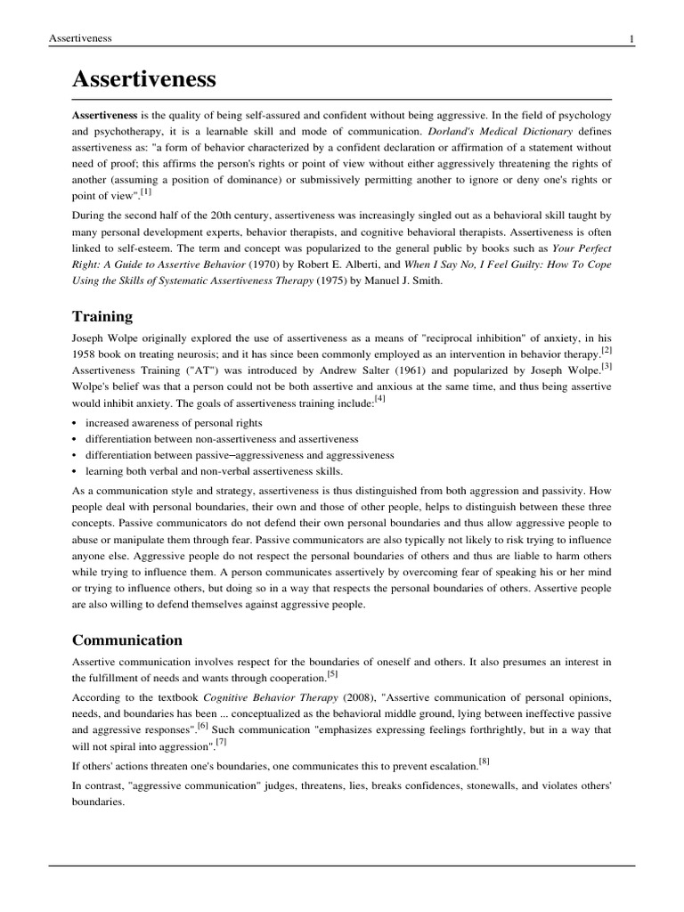 Assertiveness: Training | PDF | Social Psychology | Interpersonal ...