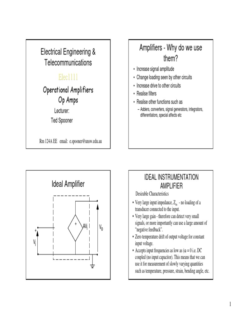 Electrical Engineering & Telecommunications Amplifiers - Why Do We Use ...