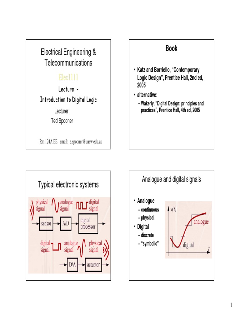 Elec1111 11 Digital Logic | PDF | Digital Electronics | Electronic Design