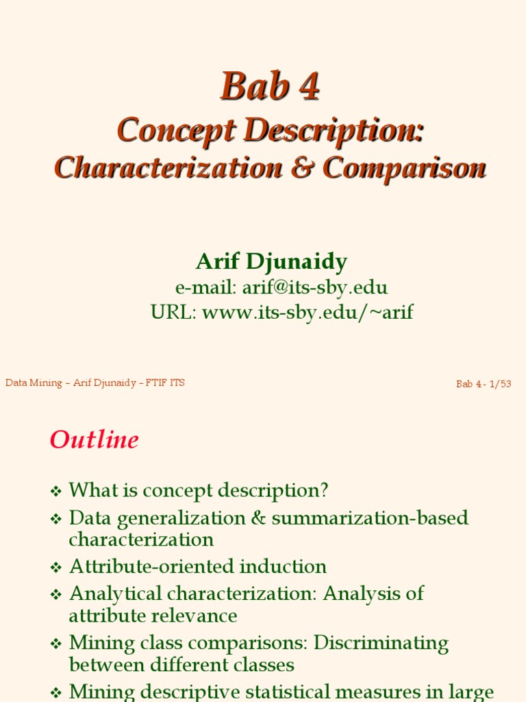 Concept Description:: Characterization & Comparison | PDF | Median ...