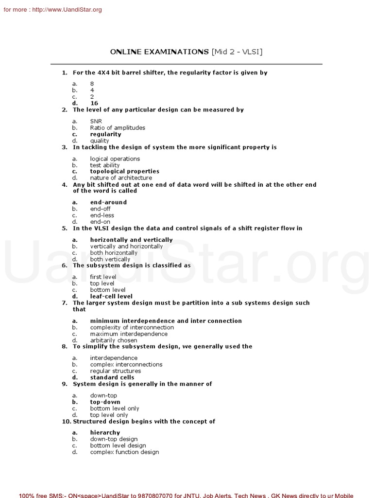 Online Examinations (Mid 2 - Vlsi) | PDF | Field Programmable Gate Array | Vhdl