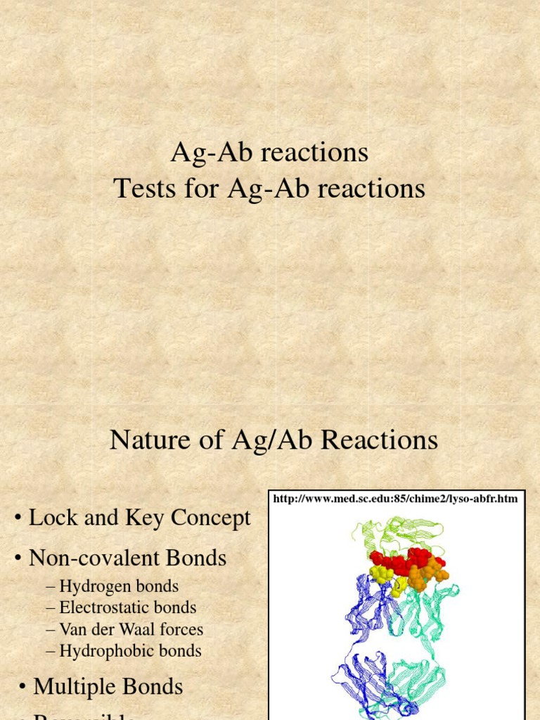 Ag-Ab Reactions Tests For Ag-Ab Reactions | PDF | Elisa | Biochemistry