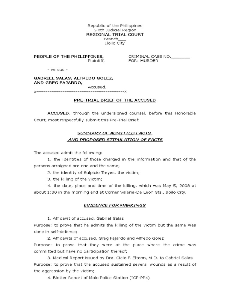 Pretrial Brief For The Prosecution | PDF