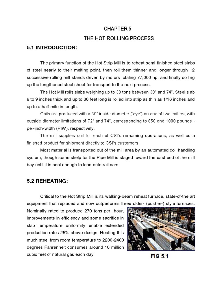 The Hot Rolling Process | PDF | Rolling (Metalworking) | Furnace