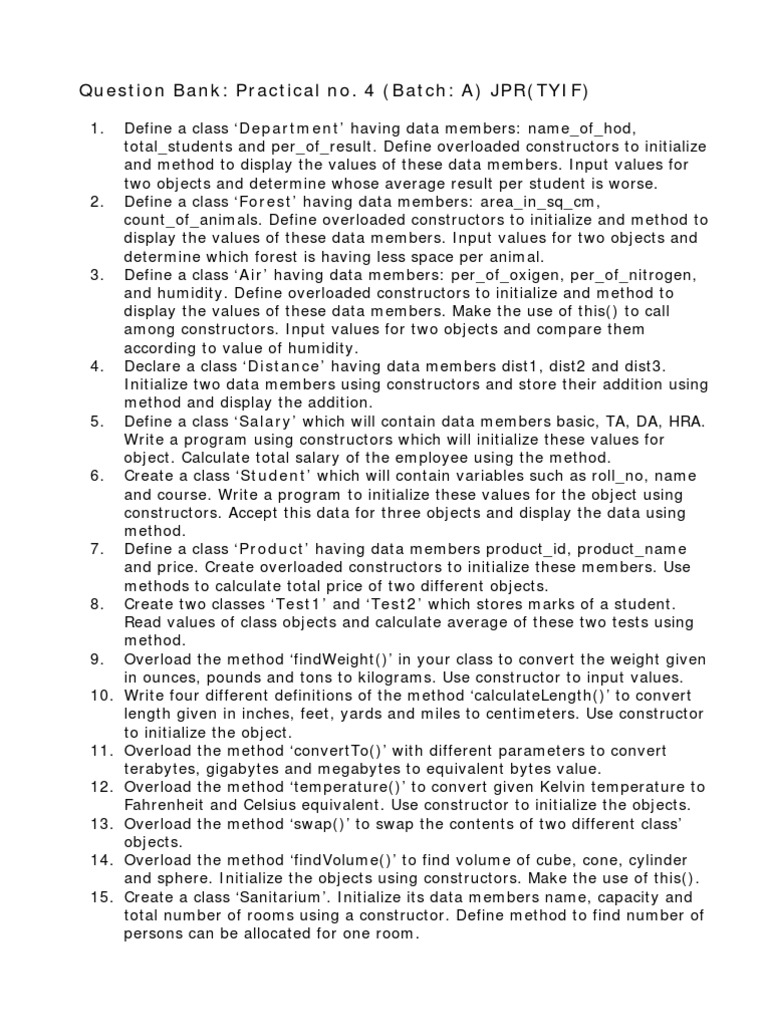 Jpr Qb Pract 04 A Pdf Method Computer Programming Constructor Object Oriented