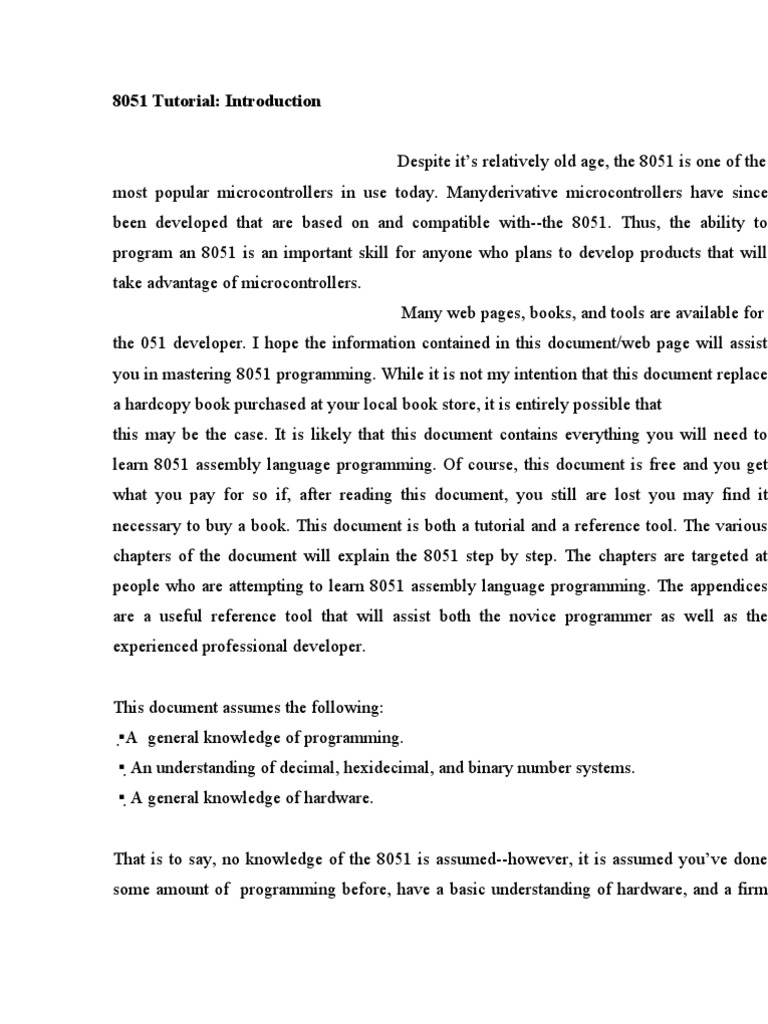 8051 Tutorial | PDF | Random Access Memory | Computer Data Storage