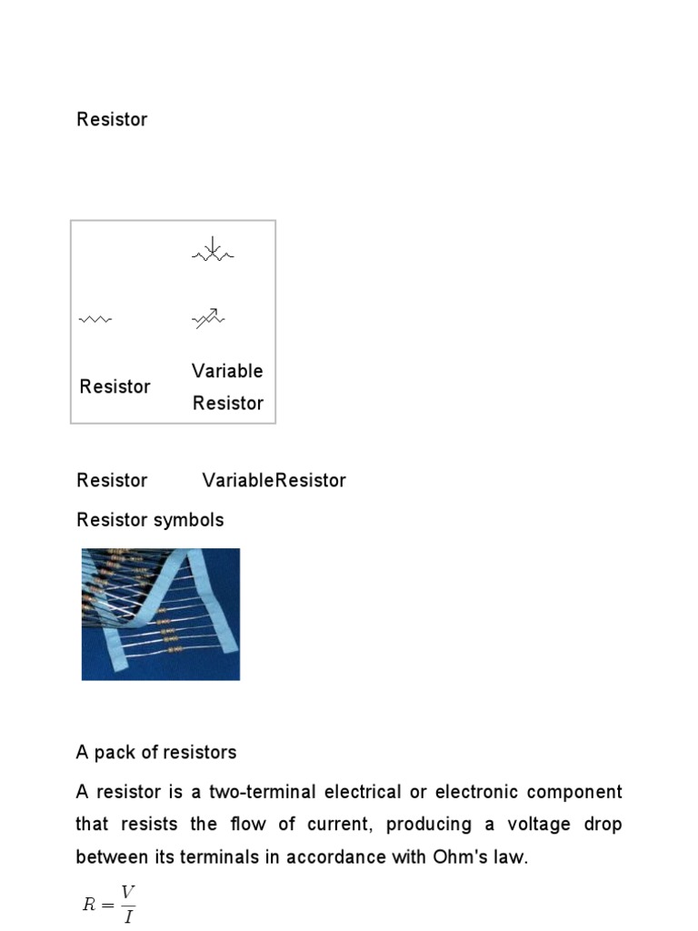 Understanding Resistors: Types & Uses | PDF | Resistor | Series And ...