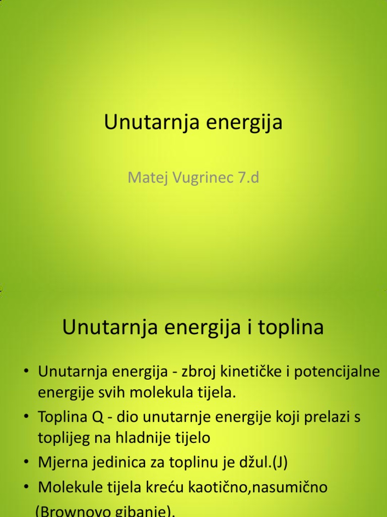 Unutarnja Energija | PDF