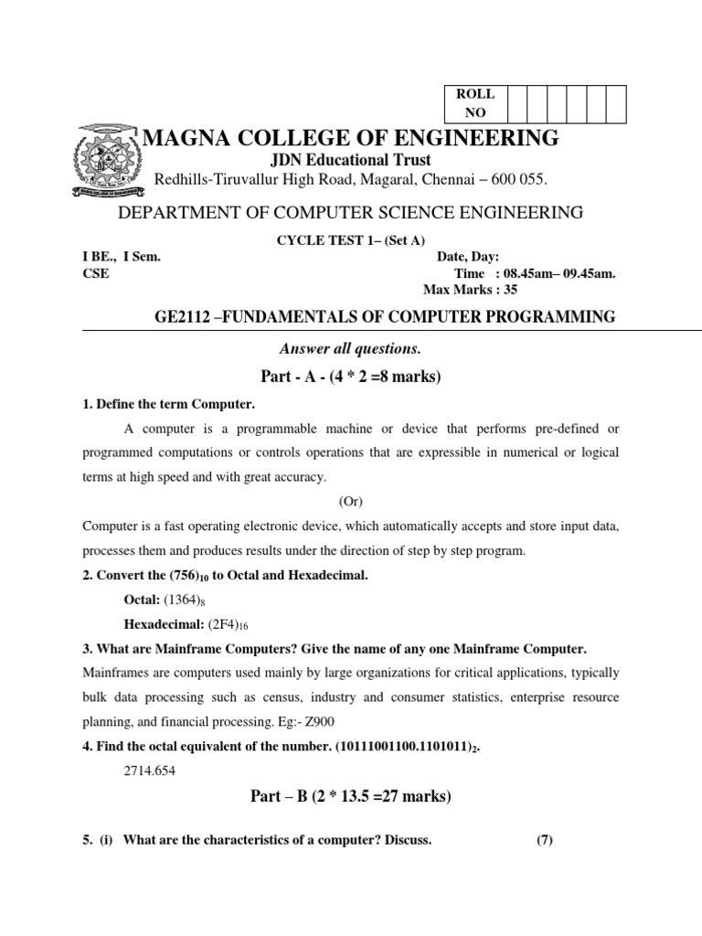 Magna College of Engineering | PDF | Computer Data Storage | Personal ...