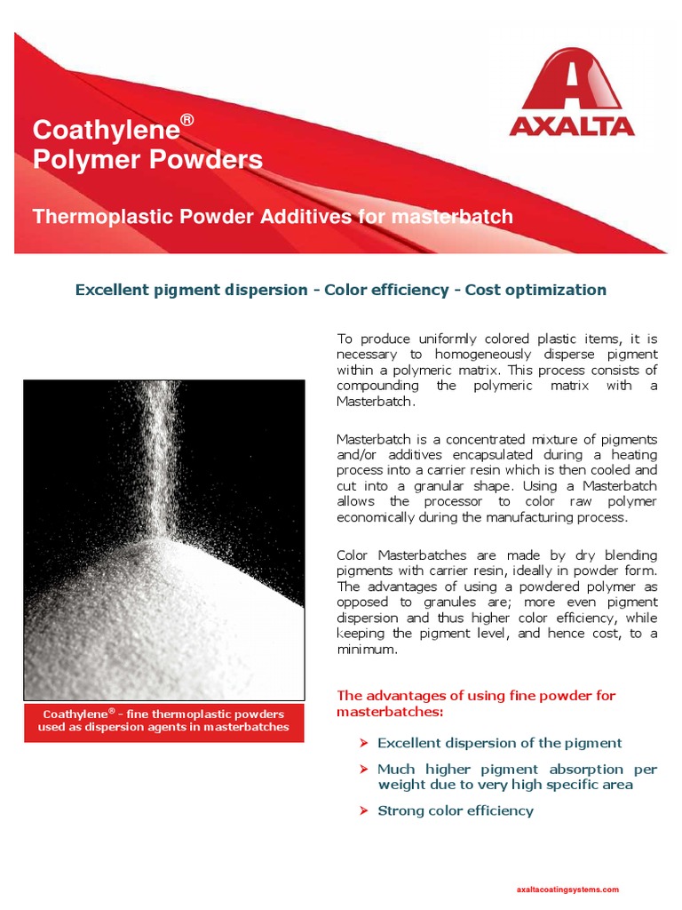Axalta Coathylene Masterbatch Flyer | PDF | Polymers | Thermoplastic