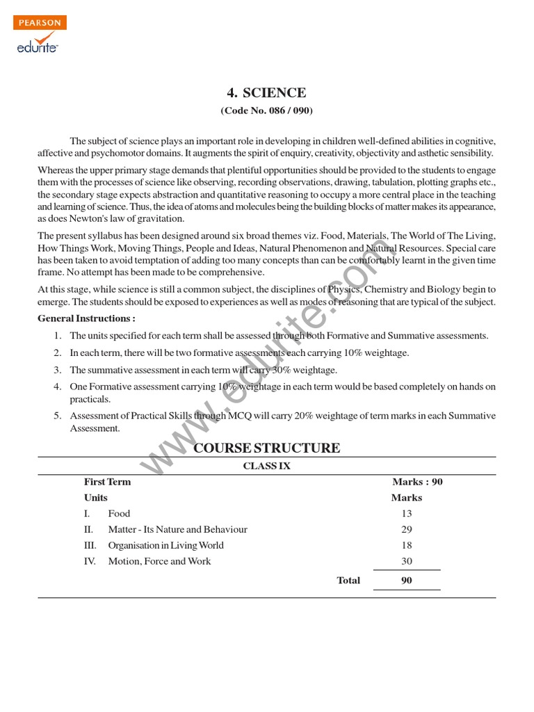 Science: (Code No. 086 / 090) | Download Free PDF | Cell (Biology) | Sound