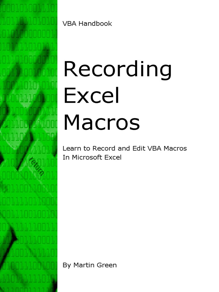 Recording Excel Macros - 121213 | PDF | Visual Basic For Applications | Microsoft Excel