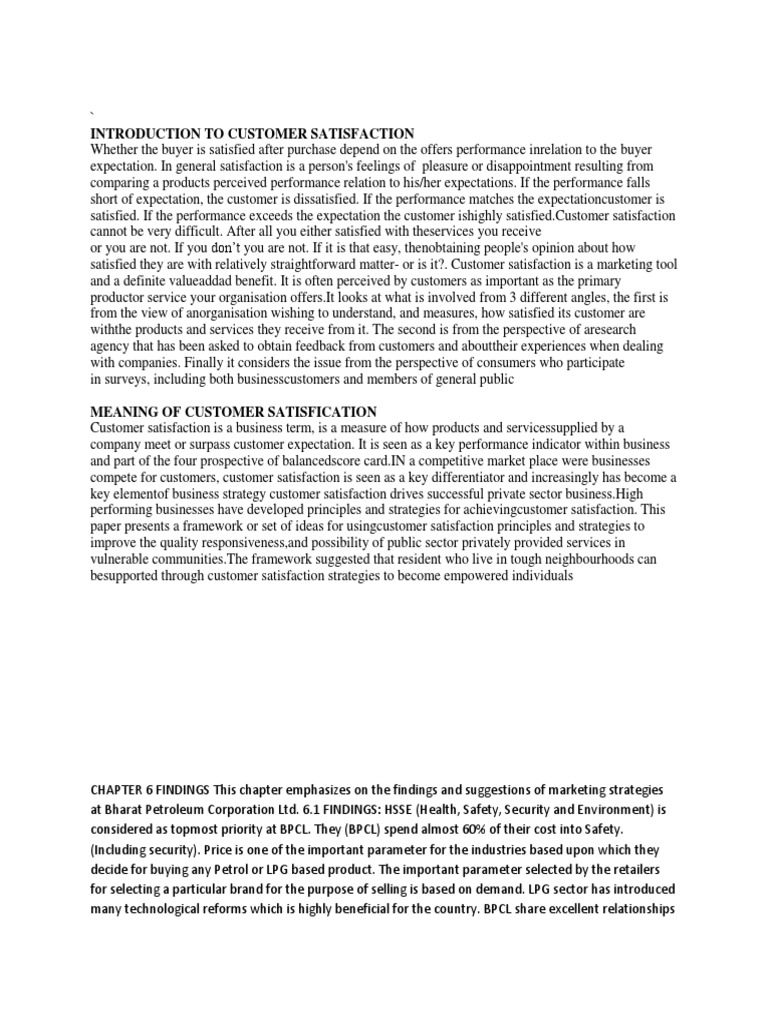 Introduction To Customer Satisfaction | PDF | Customer Satisfaction ...