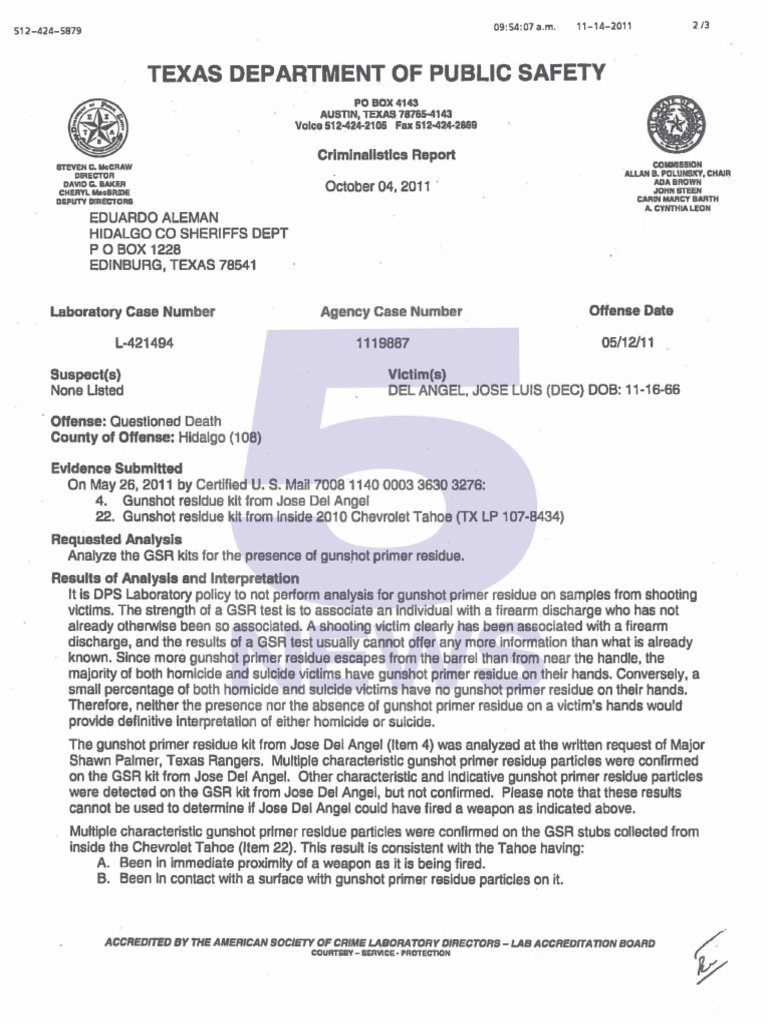DPS Criminalistic Report 10-4-11 | Download Free PDF | Law Enforcement ...
