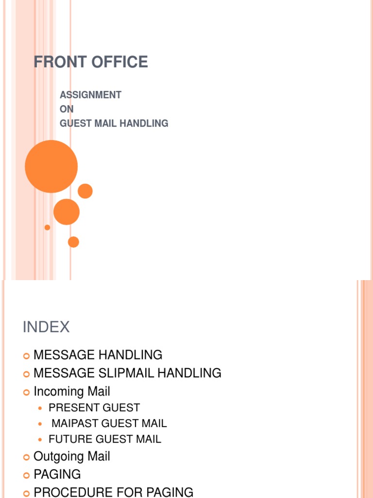 FRONT OFFICE Guest Mail Handling | PDF | Postage Stamp | Mail
