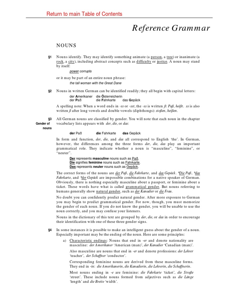 Reference Grammar Main | PDF | Grammatical Gender | Noun