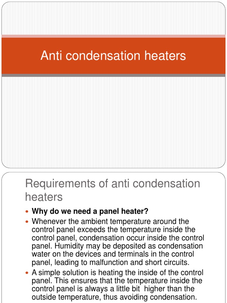 Anti Condensation Heater Guidelines | PDF | Technology & Engineering