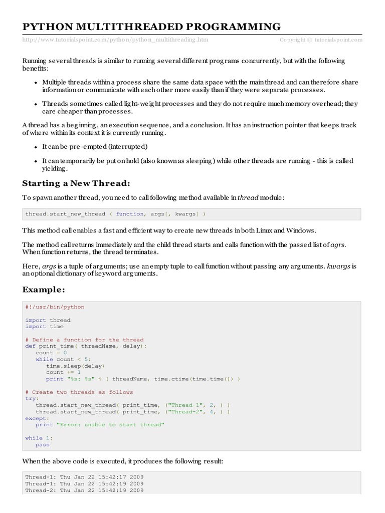 Multithreading In Python Descargar Gratis Pdf Thread Computing Computer Architecture
