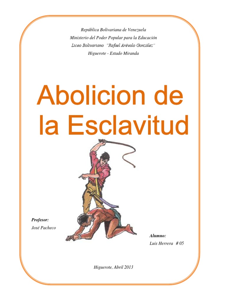 Abolicion de La Esclavitud Luis Herrera-32,ºº | PDF | Abolicionismo ...