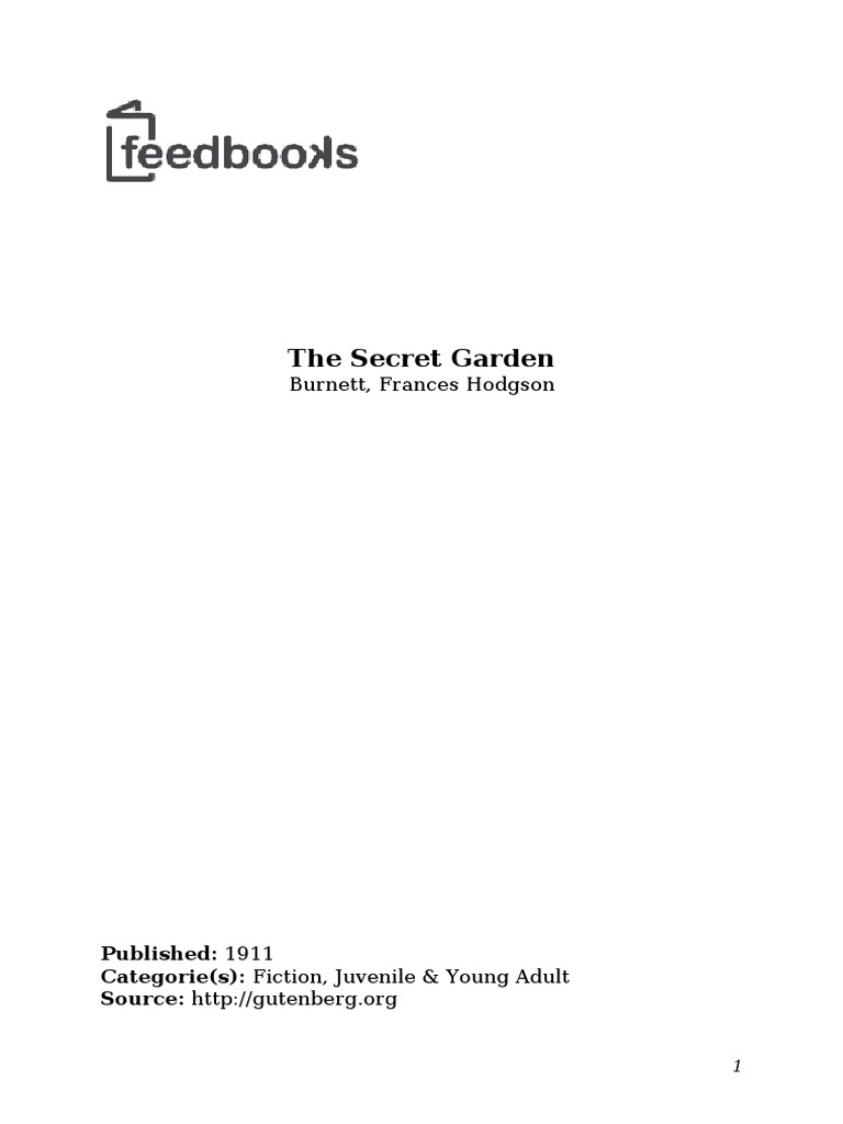 The Secret Garden by Frances Hodgson Burnett | PDF | The Secret Garden